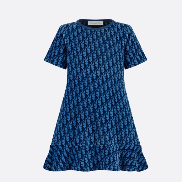 Dior | Dresses | Gorgeous Christian Dior Logo Blue Dior Oblique Velvet ...